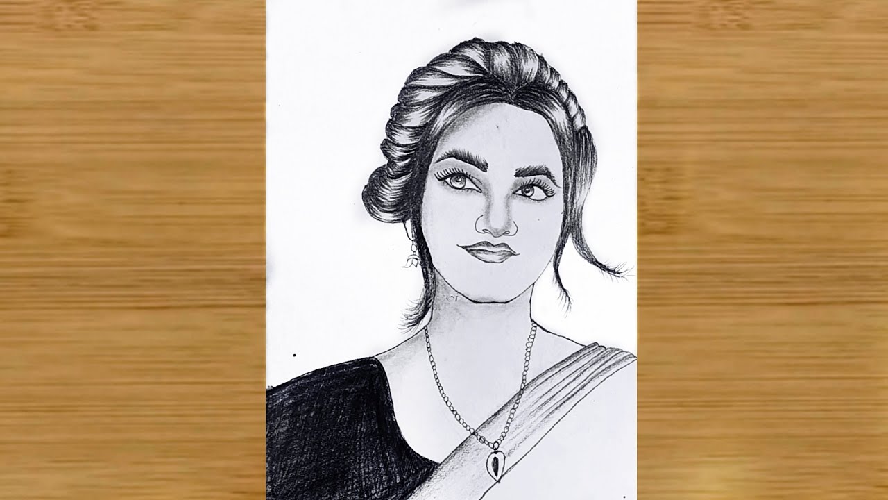 How To Draw Girl face With Beautiful Looking || Pencil sketch || Face ...