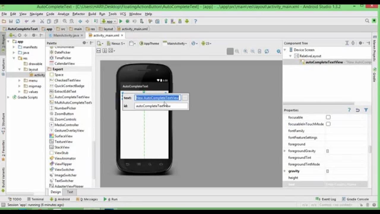 Auto Complete TextView Android Studio Tutorial - YouTube