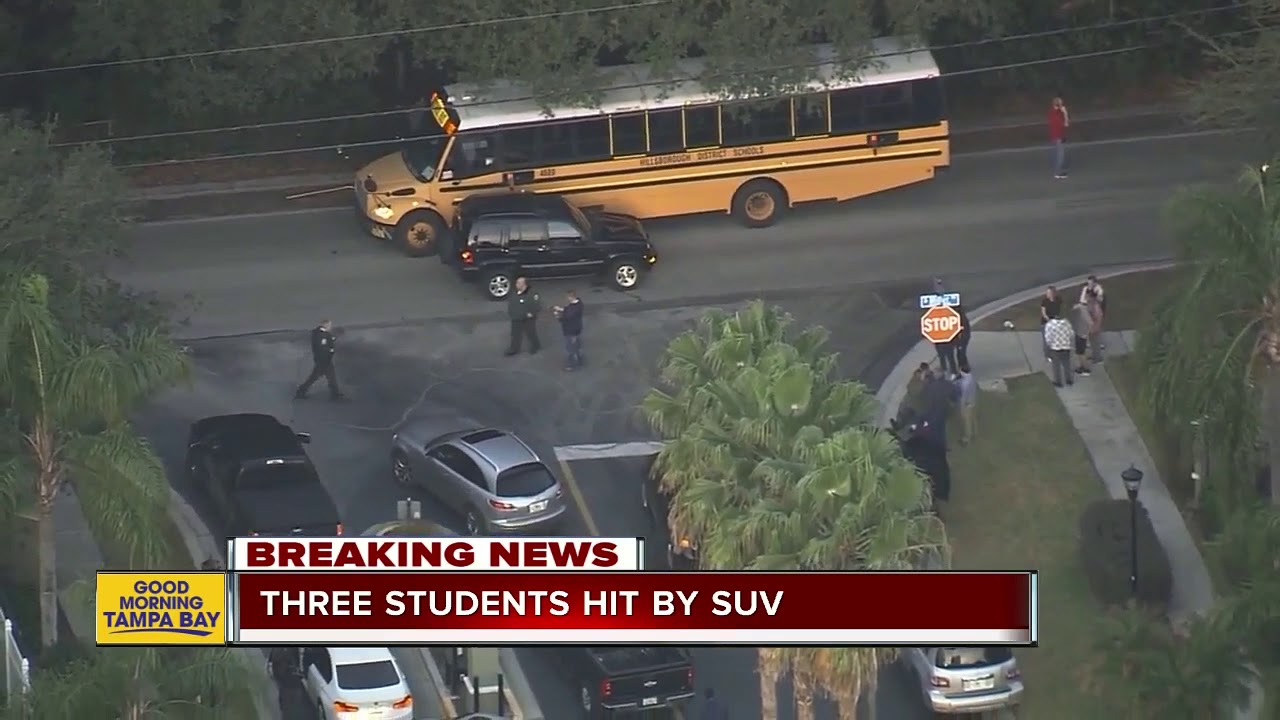 Three students hit by vehicle at bus stop in Brandon - YouTube