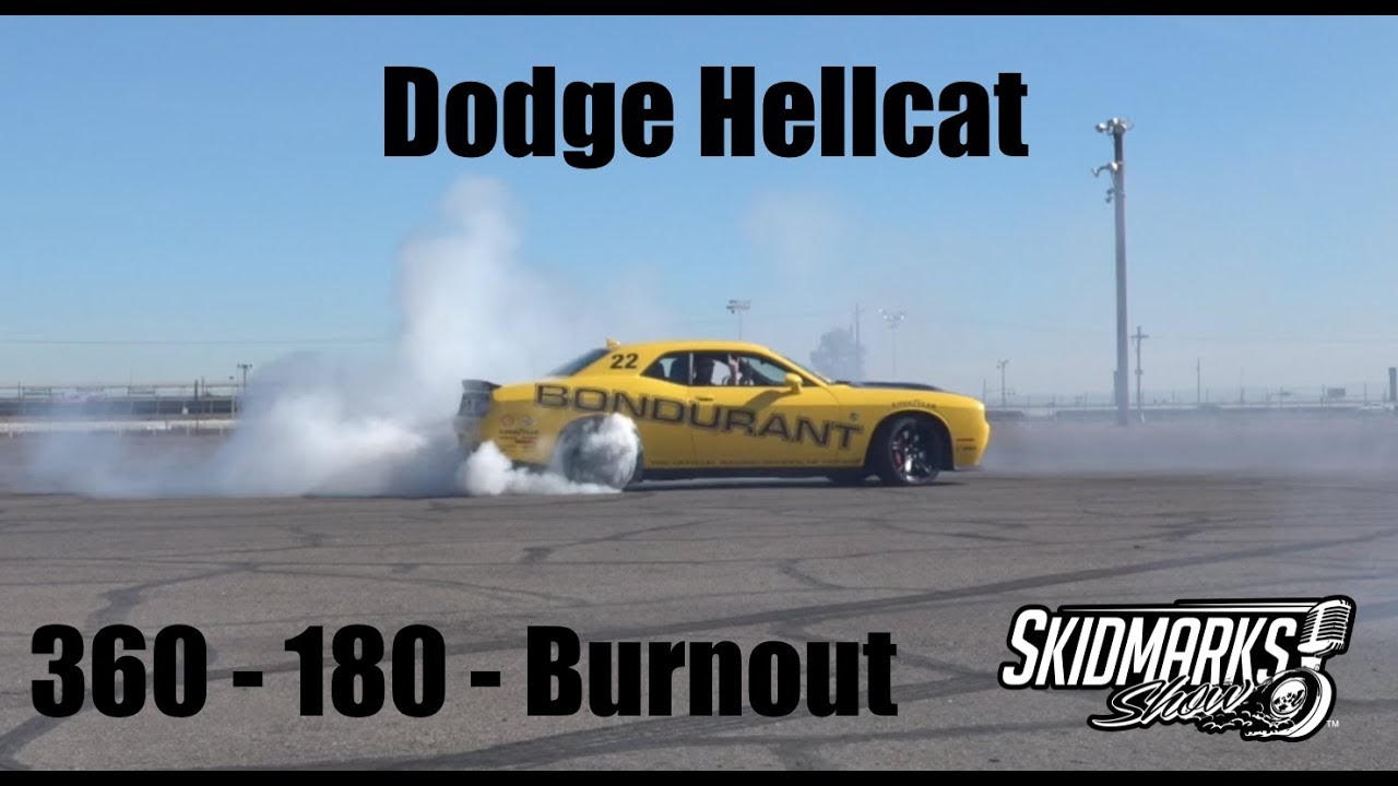 Dodge Hellcat Burning Rubber with "Skidmarks Show" at Bondurant Race ...