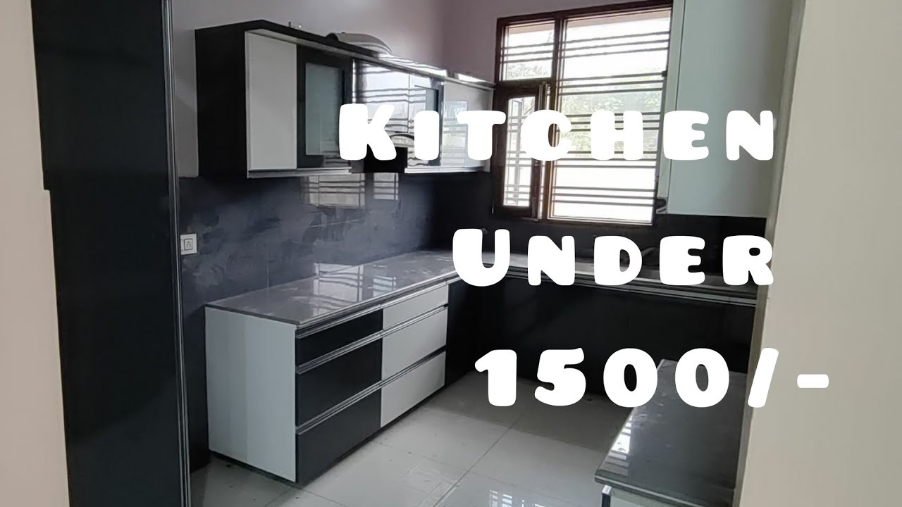 15*10 kitchen | modular 'U' shaped kitchen | kitchen under 1500/- - YouTube