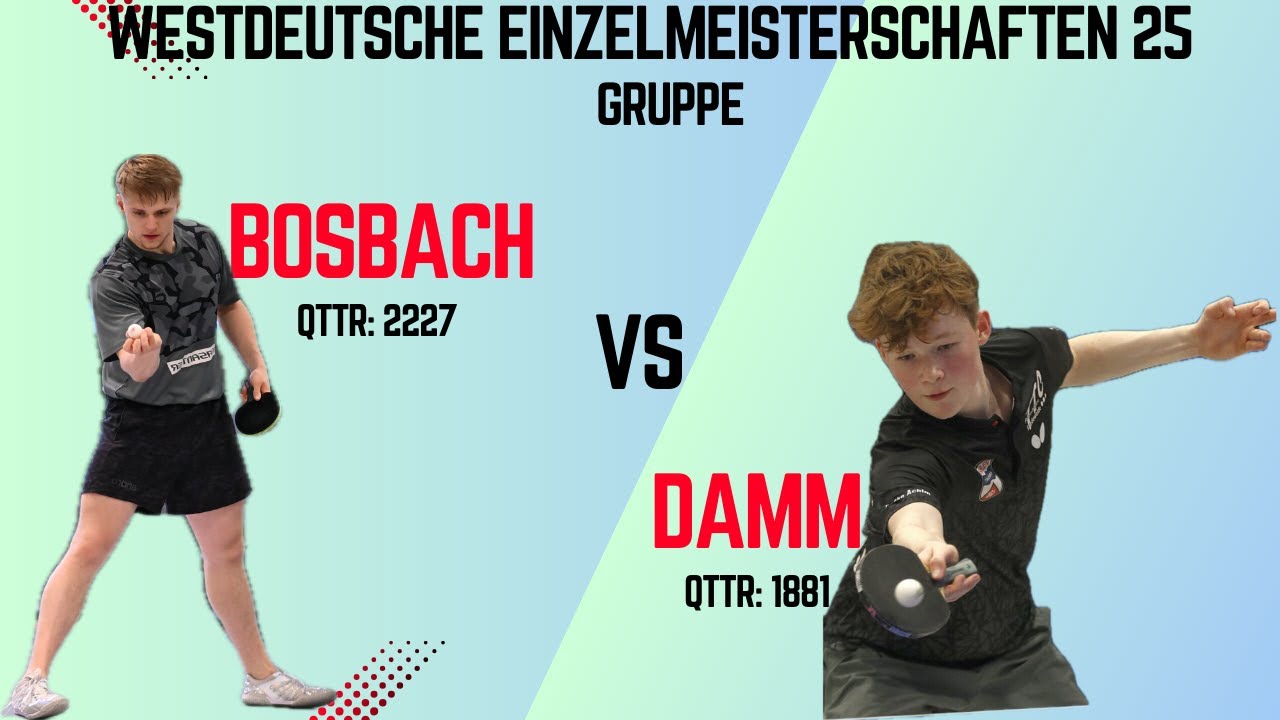 Westdeutsche Meisterschaften 🔥 Lukas Bosbach vs. Johannes Michael Damm ...