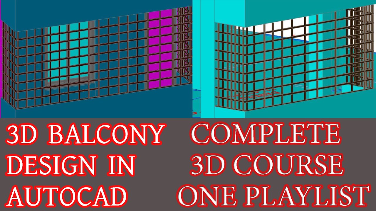 3D BALCONY DESIGN IN AUTOCAD | 3D BALCONY | 3D DESIGN TUTORIAL. - YouTube
