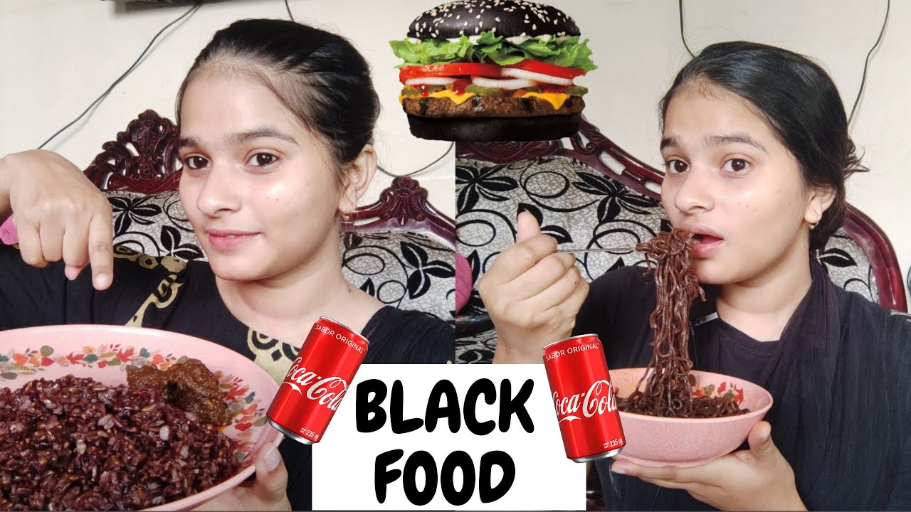 🖤I Only ate BLACK FOOD for 24hours🖤 ||Black Food Challenge||🖤DIFFICULT🖤 ...