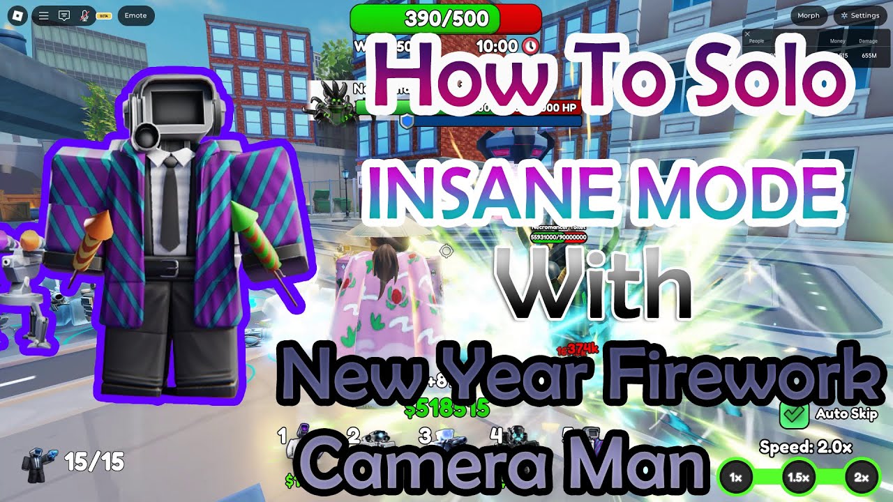 META!!!🎄How To Solo INSANE Mode🎄With 🗿New year Firework Camera man🗿 ...