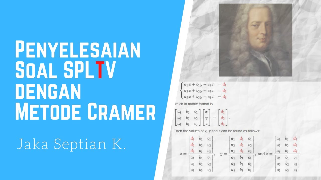Penyelesaian soal SPLTV dengan metode Cramer - YouTube