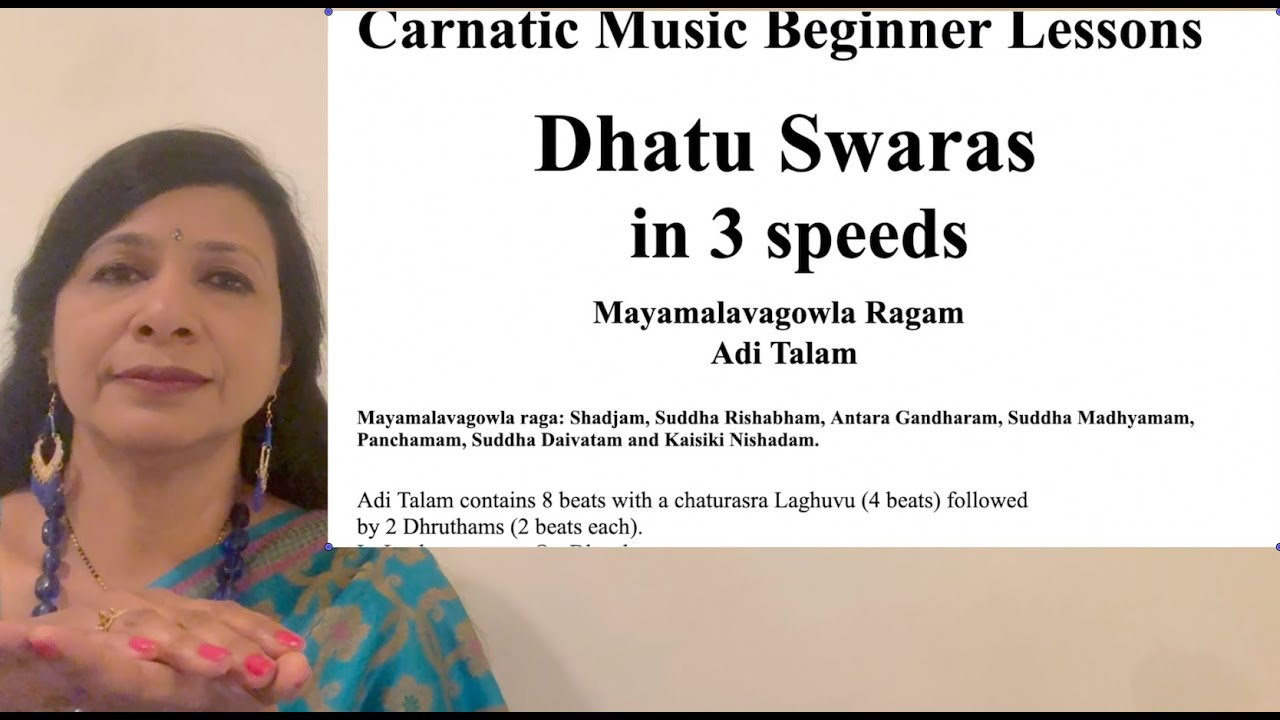 Dhatu Swaras 1-3 in A (6) Shruthi in 3 speeds in Mayamalavagowla - YouTube