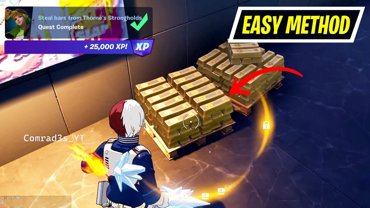 How to EASILY Steal bars from Thorne's Strongholds Fortnite - YouTube
