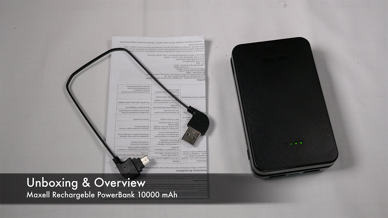 Unboxing & Overview Maxell Rechargeable PowerBank 10.000 mAh - YouTube