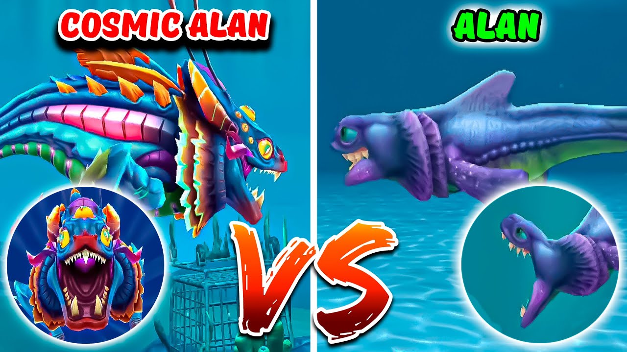 ALANS SHARKS! 🦈 COSMIC ALAN VS ALAN | Hungry Shark World VS Hungry ...