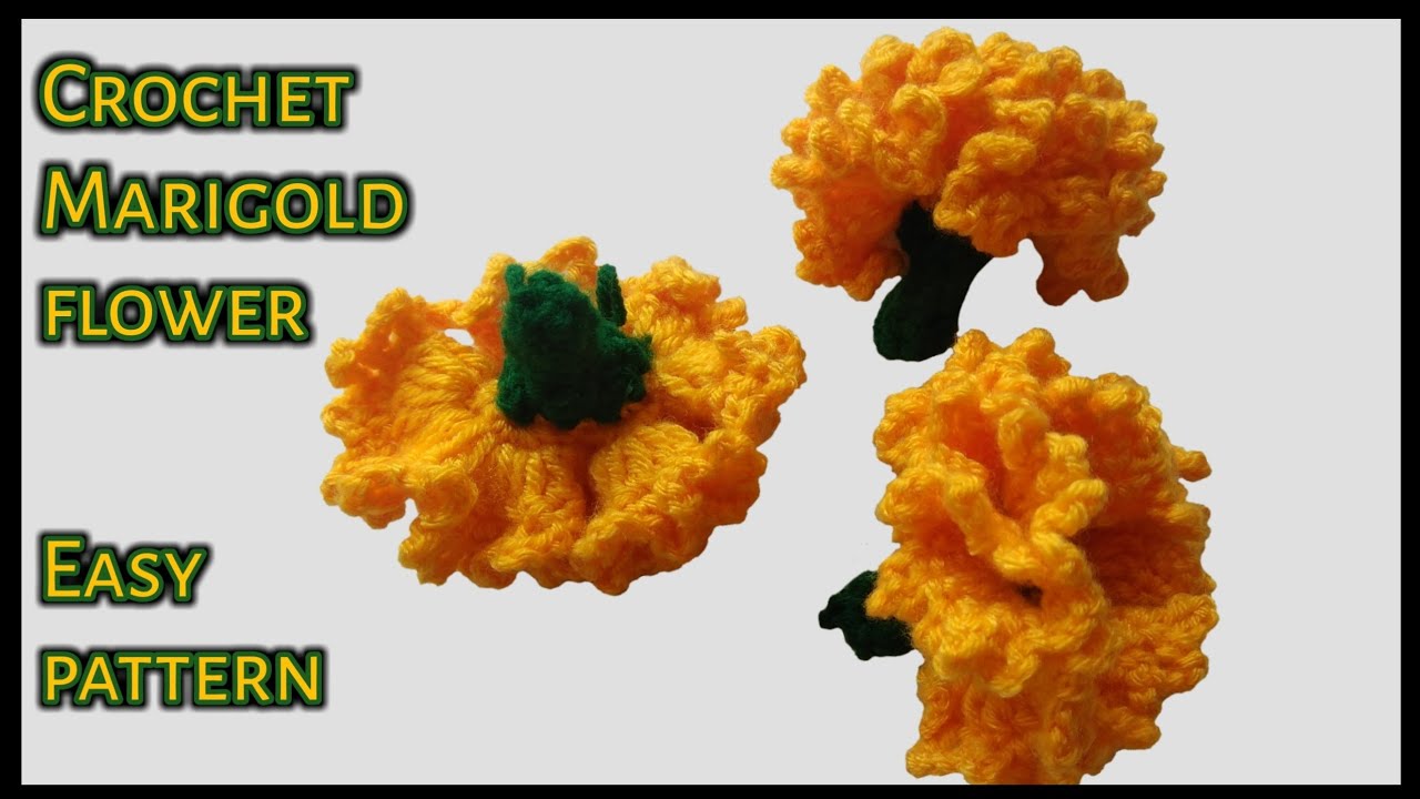 Crochet Marigold Flower making | Crochet Marigold Flower Toran | Part-1 ...