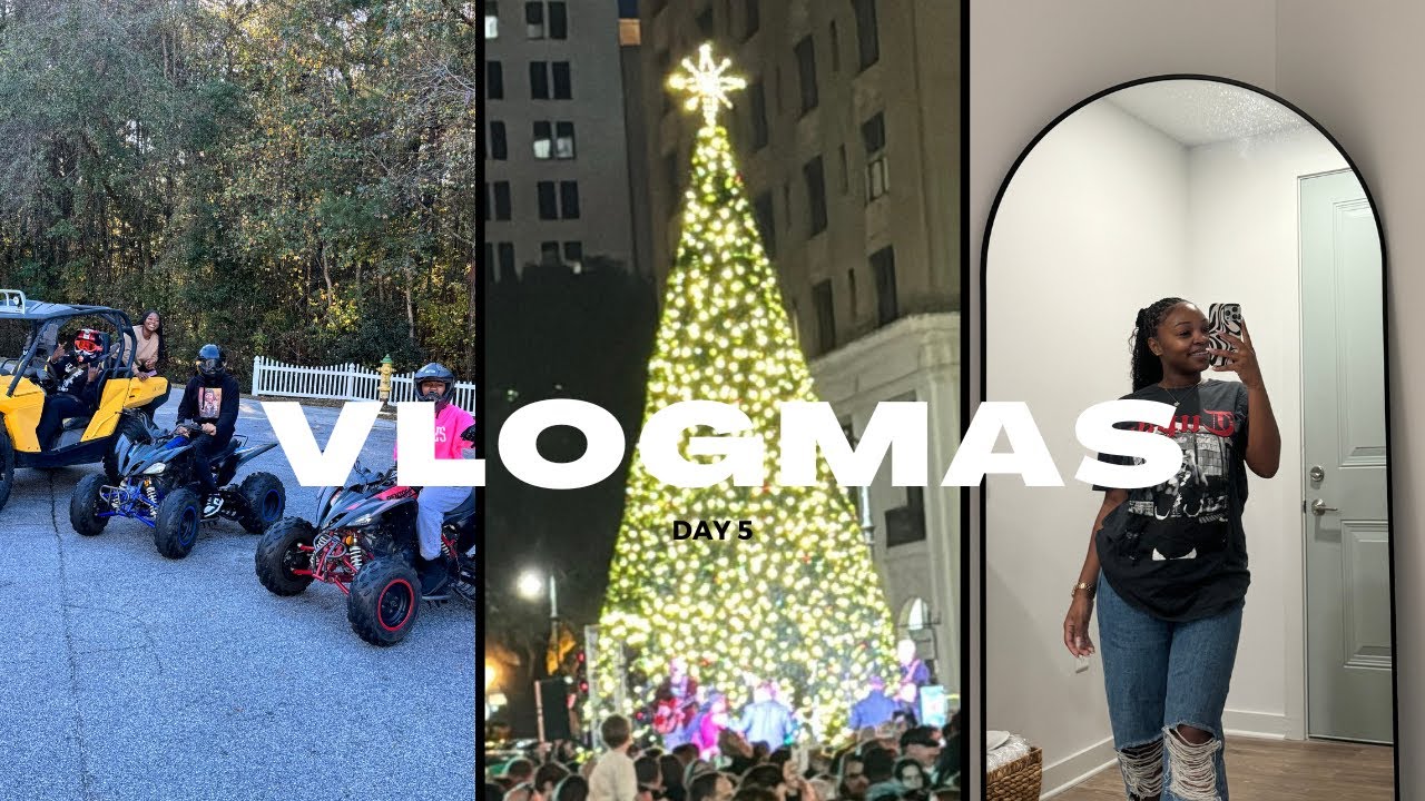 VLOGMAS DAY 5| riding 4 wheelers + christmas tree + downtown - YouTube