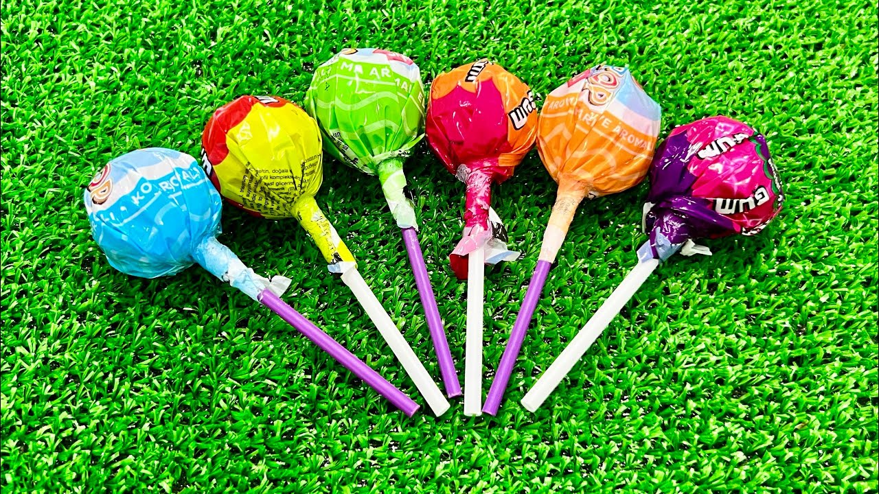 Satisfying Yummy Candy How To Open Glitter Lollipops and Rainbow Color ...