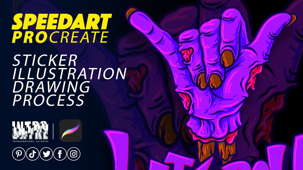 SPEED ART | Shaka Hand Zombie Illustration Process on Procreate - YouTube
