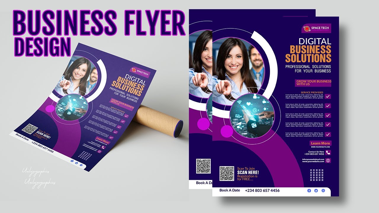 How To Design a Business Flyer | Social Media Flyer Design in Photoshop ...