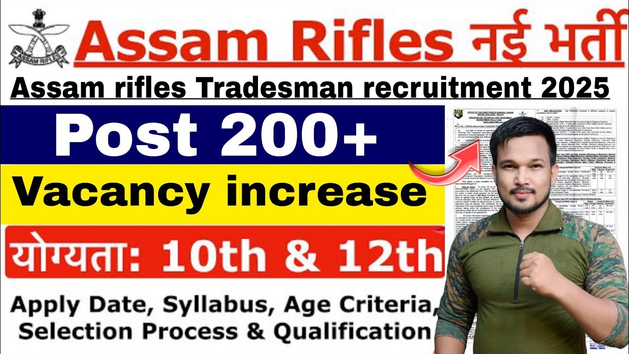 Assam Rilfes New Recruitment 2025 | Assam Rifles Tradesman New Vacancy ...