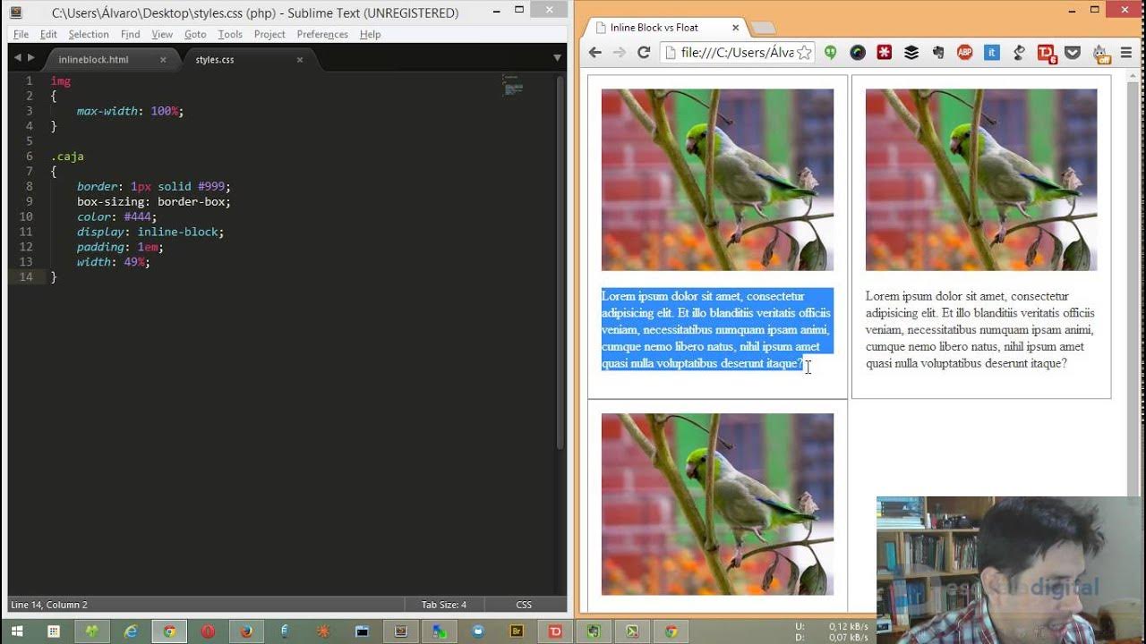 Propiedades CSS: Inline block vs Float - YouTube