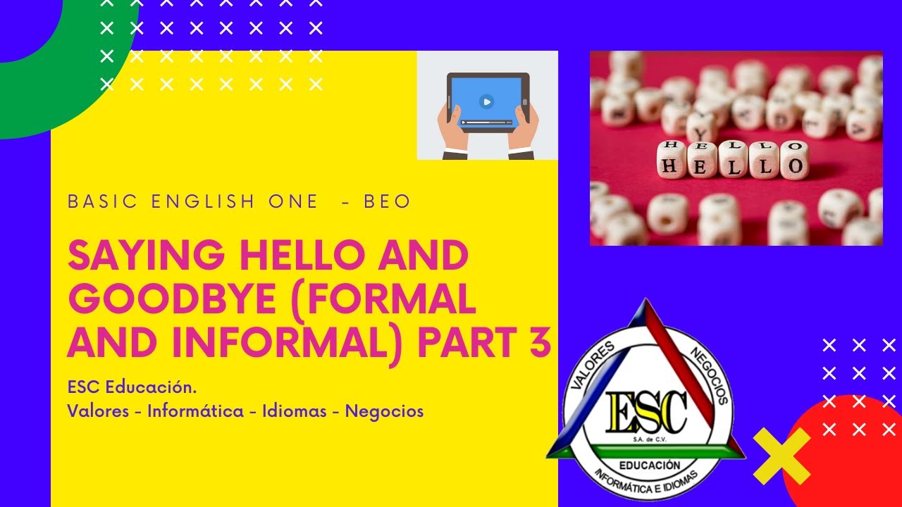 Saying Hello and Goodbye (Formal and Informal) Part 3 - YouTube