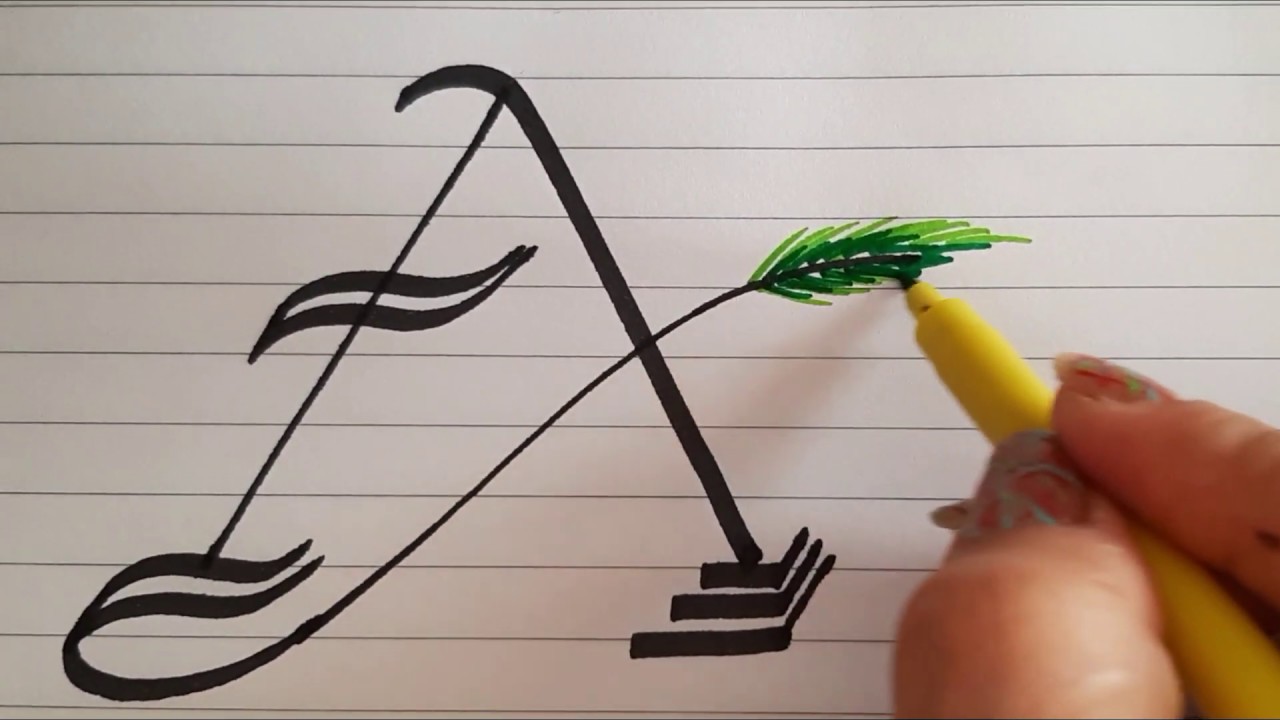 Fancy Letters: How to Draw/Design Your Own Alphabet 'A' in Feather ...