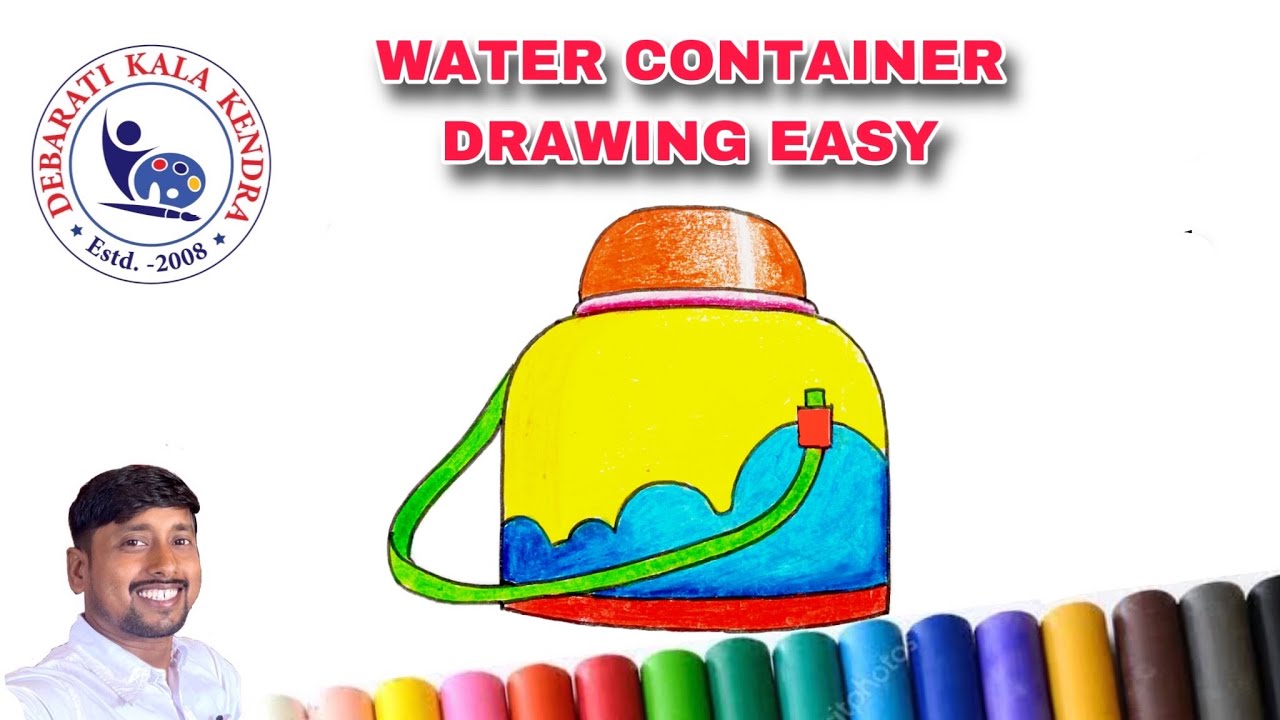 How to draw WATER CONTAINER step by step - YouTube