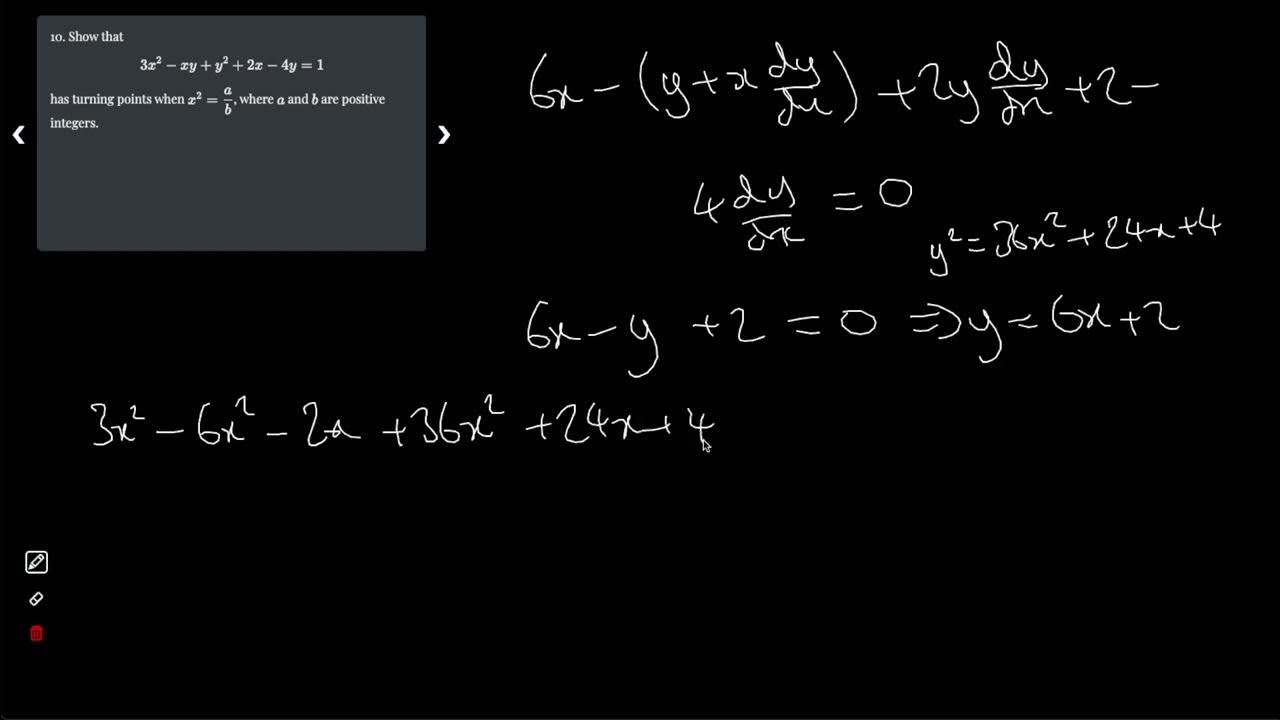 A Level Maths - Differentiation (Implicit) Q10 (mathsquestions.app) - YouTube