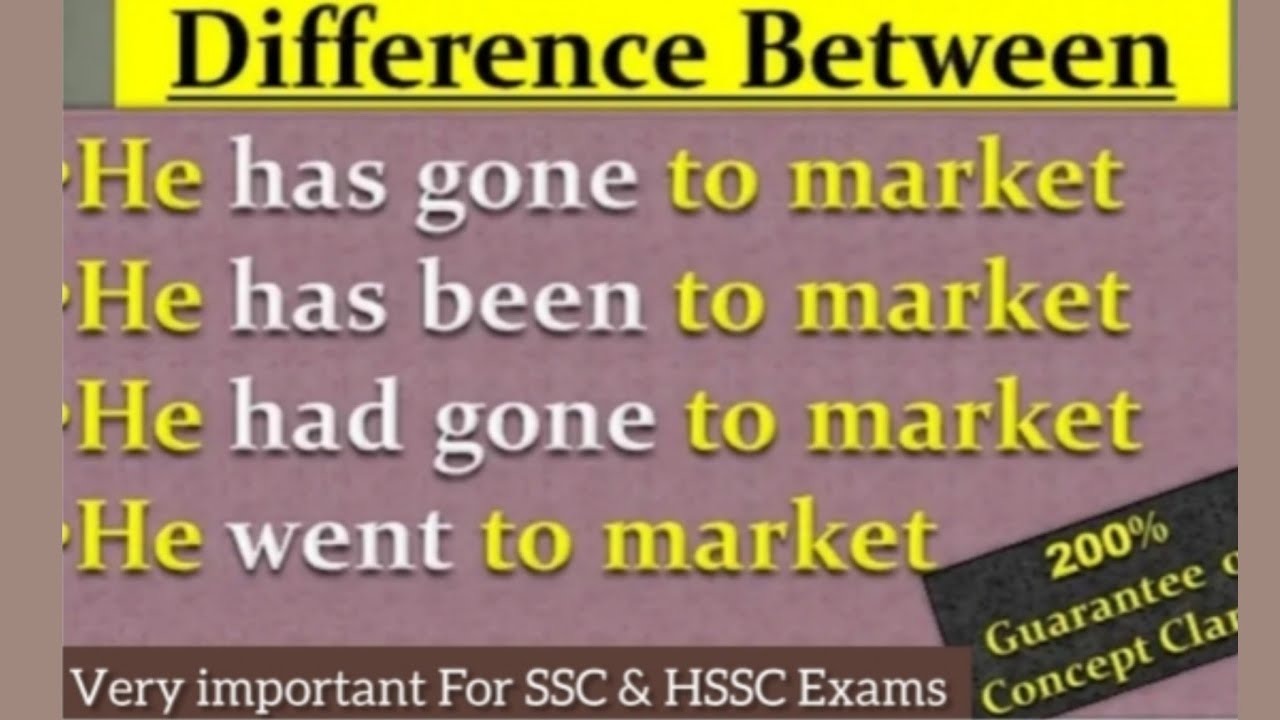 Has gone, Has been, Had gone, He went, Difference || English Grammar ...