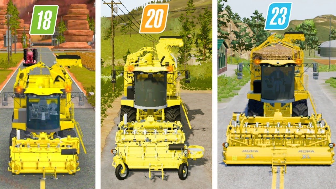 fs18 vs fs20 vs fs23 With Sugarbeet Harvester | Farming Simulator ...