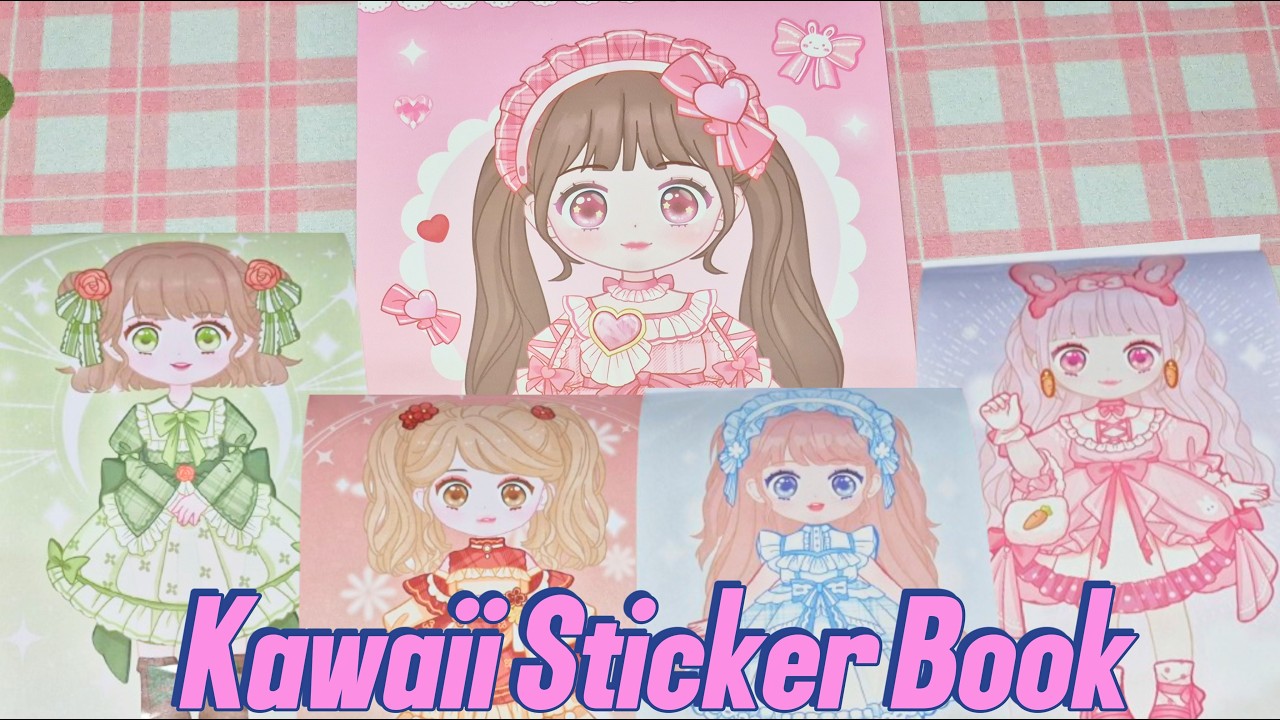 KAWAII STICKER BOOK DRESS UP - YouTube