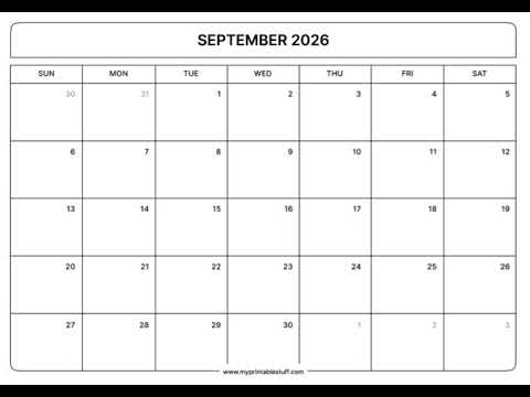 September 2026 Printable Calendar | Free A4 & US Letter PDF | Portrait & Landscape