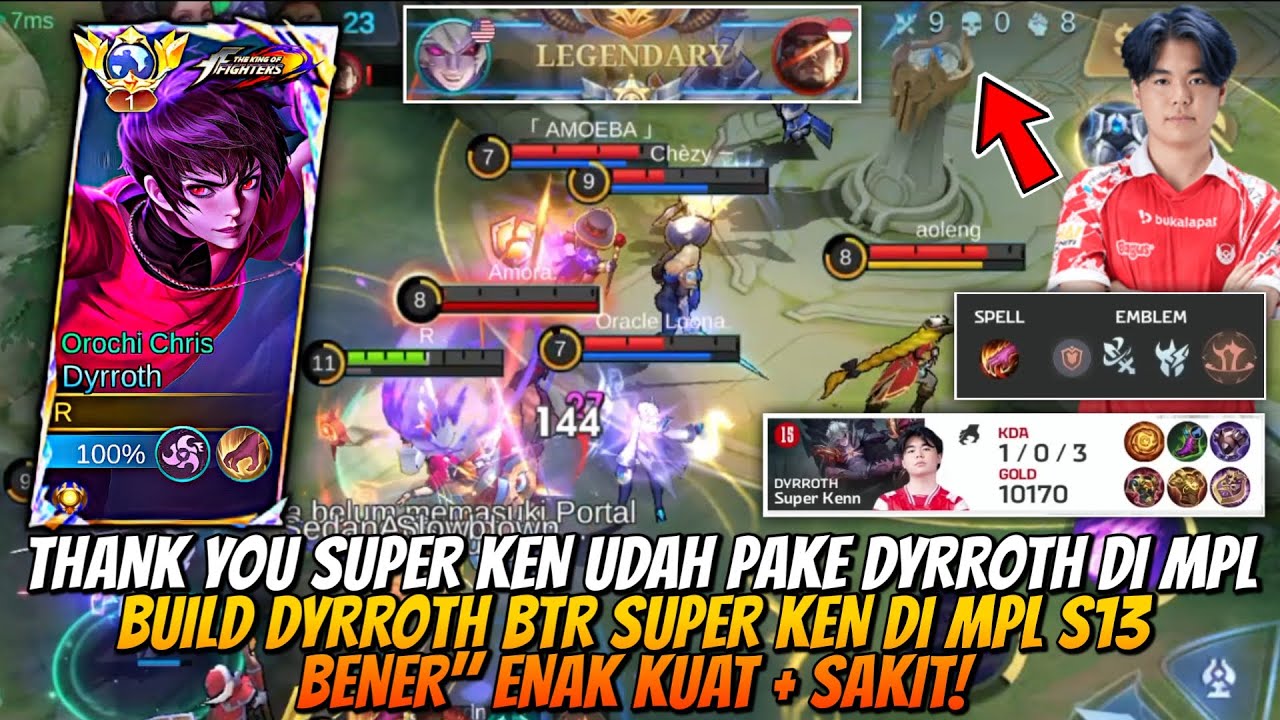 1vs5 EMANG KUAT? BUILD DAN EMBLEM DYRROTH BTR SUPER KEN DI MPL S13 ...