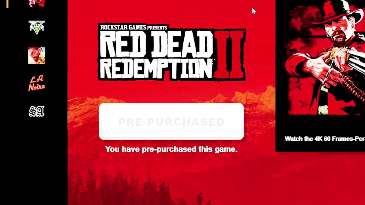 The GLORIOUS moment of pre-ordering Red Dead Redemption 2 PC! - YouTube