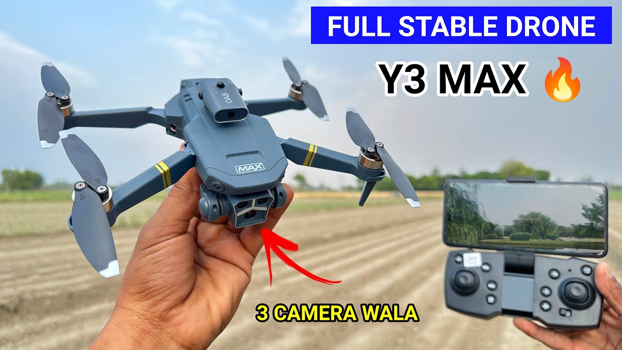 Y3 Max Foldable HD Camera Drone || Brushless motor drone with obstacles ...