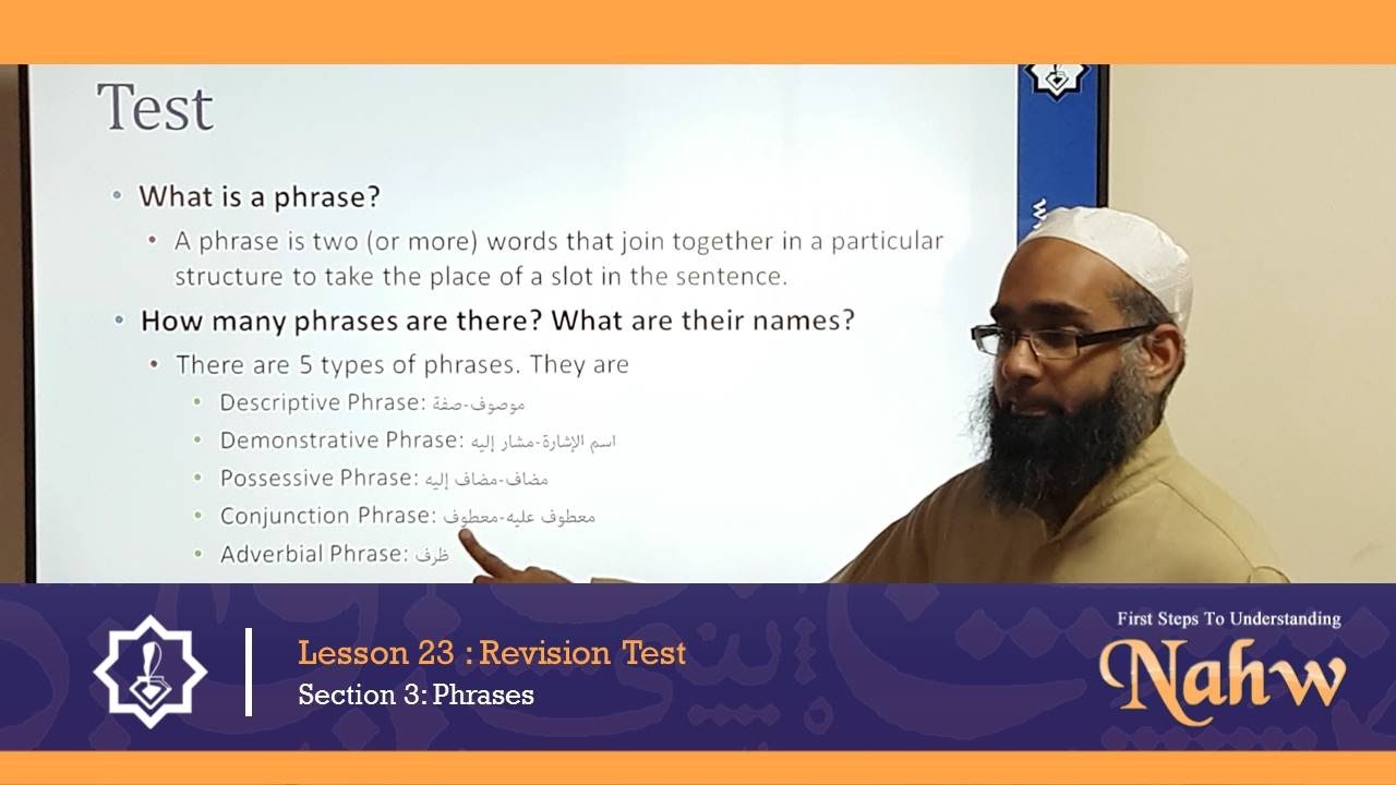 First Steps To Understanding Nahw 23: Revision Test For Section 3 ...