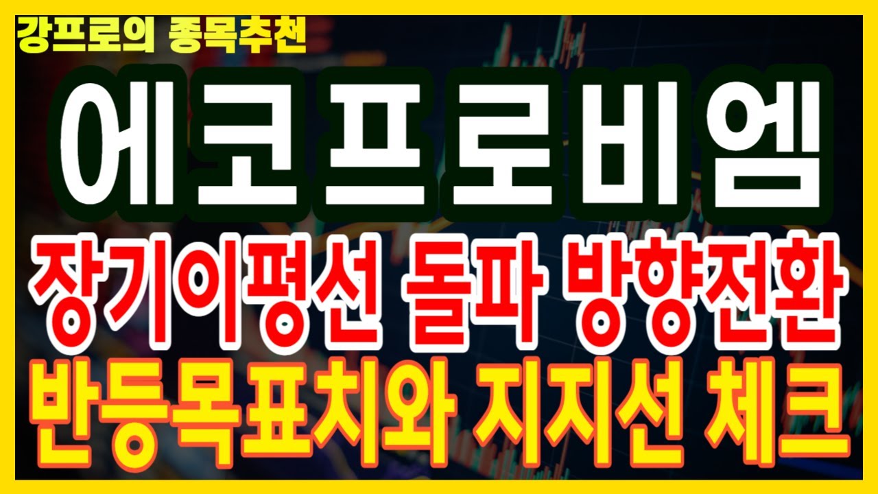 에코프로비엠 주가전망 장기이평선 돌파 방향전환 반등목표치와 지지선 체크 에코프로비엠 에코프로비엠주가 에코프로머티주가