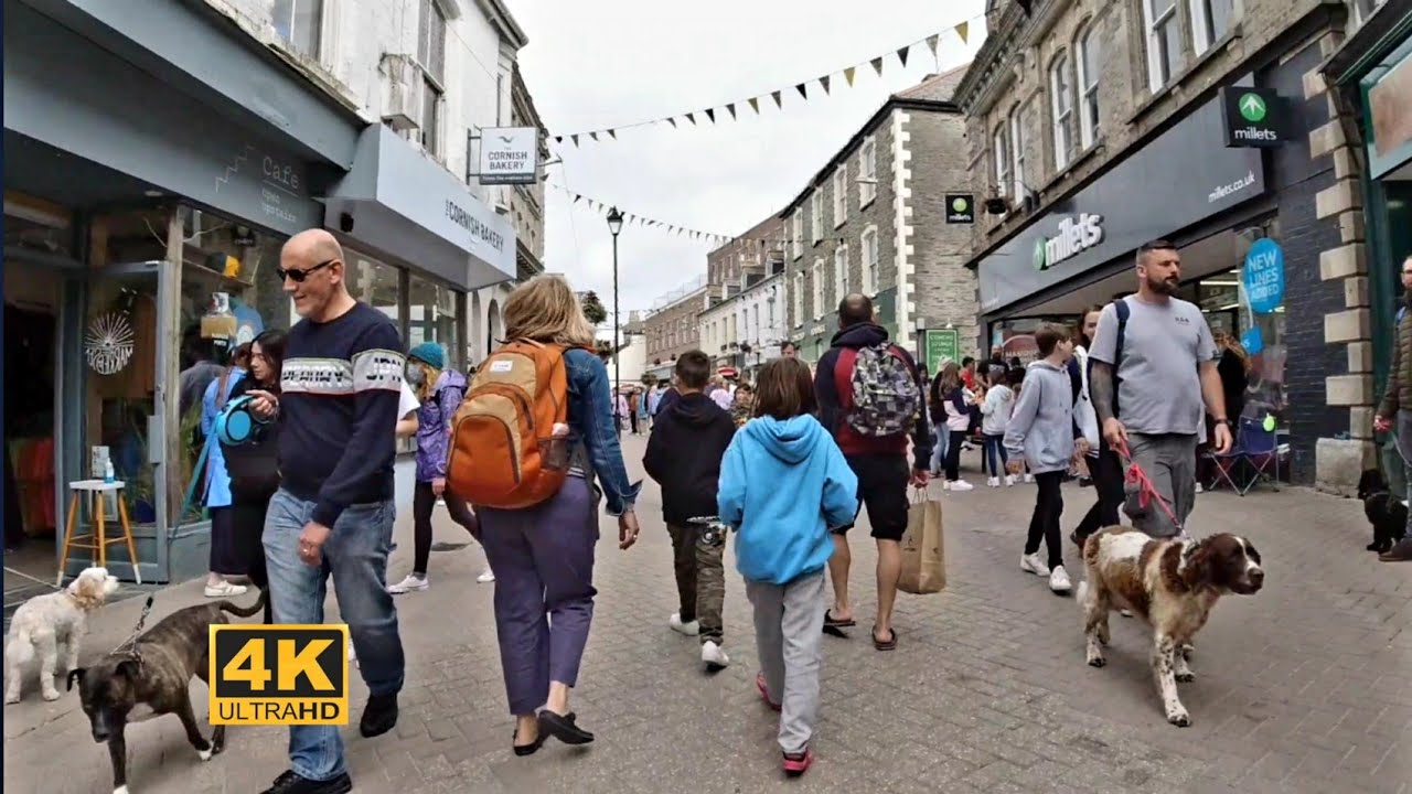 [4K] 🇬🇧 Cornwall: Newquay Town Centre Walk - Most busiest Town in ...