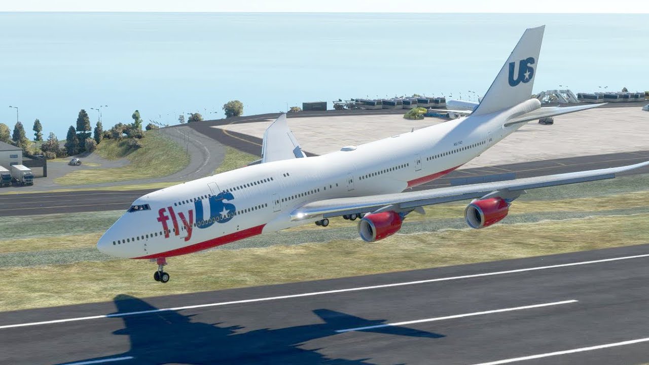 Beautiful Boeing FLY US 747-8i Landing at International Airport - YouTube