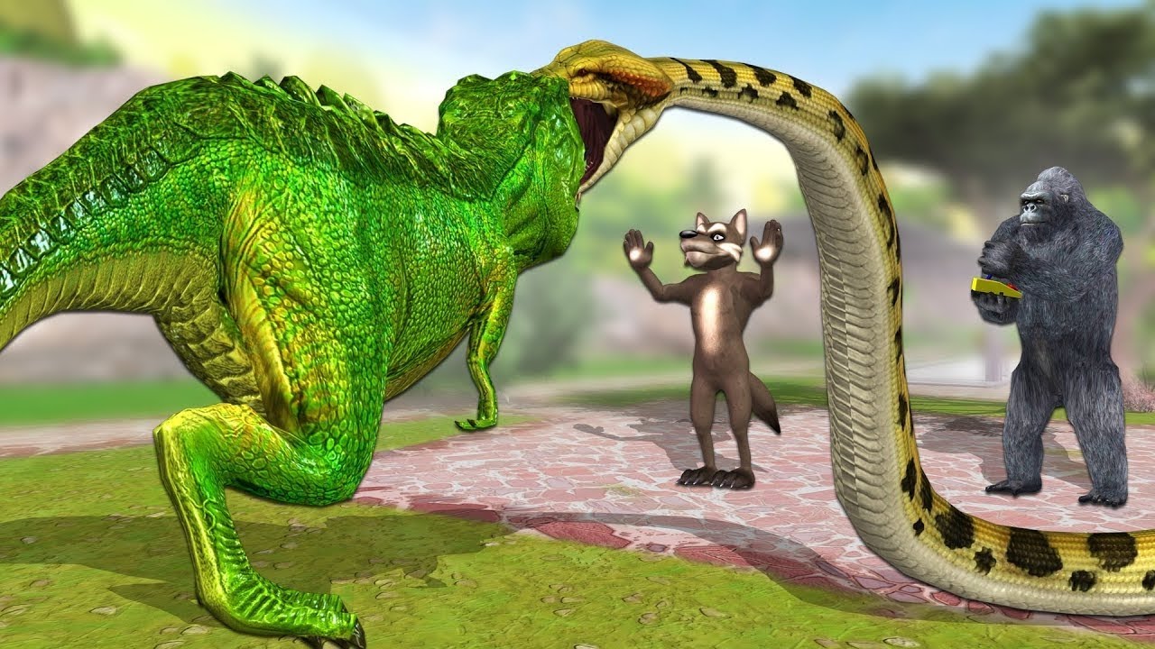 Dinosaur and Anaconda ki fight डायनासोर और एनाकोंडा की लड़ाई-part- 1 ...