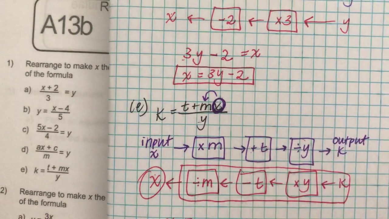Rearranging Formulae | Using Function Machines - YouTube
