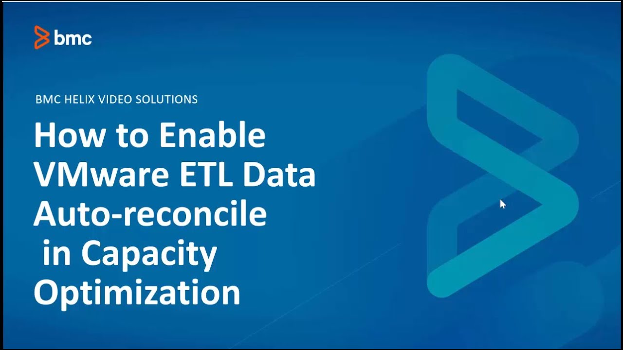 How to Enable VMware ETL Data Autoreconcile Feature In Capacity Optimization - YouTube