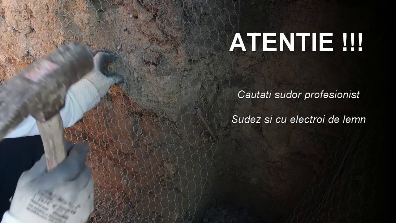 Tencuire perete de pamant cu plasa de Rabitz - YouTube