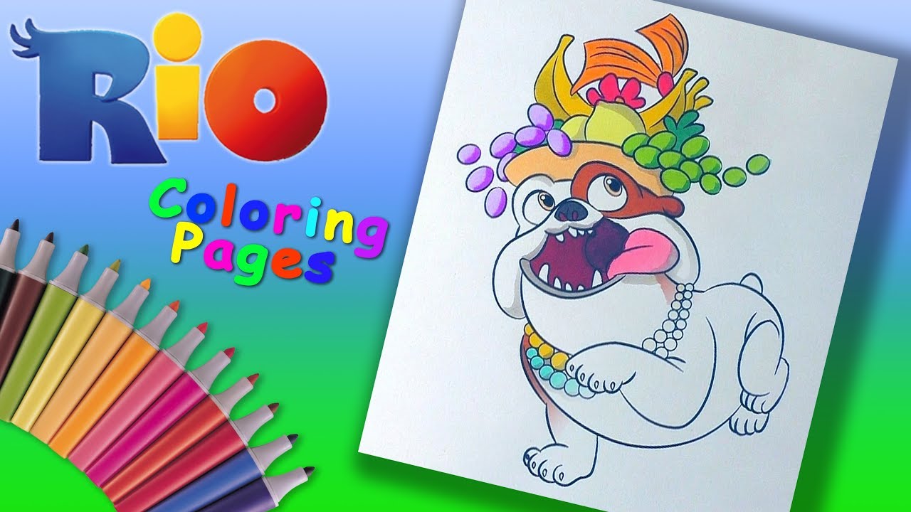 How to Coloring bulldog Luiz from the cartoon Rio. #Rio coloring pages ...