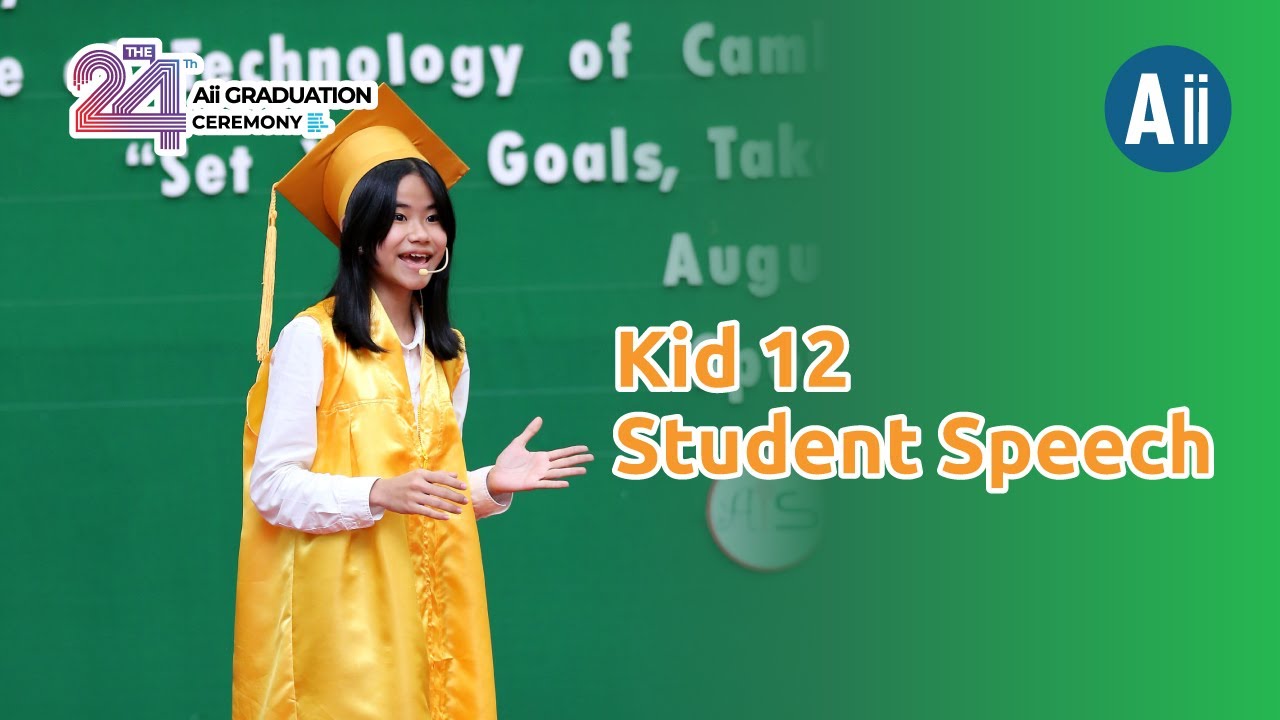 The 24th Aii Graduation Commencement Kid 12 Student Speech - YouTube