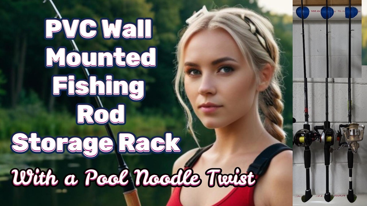 PVC Wall Mounted Fishing Rod Storage Rack with a Pool Noodle Twist ...