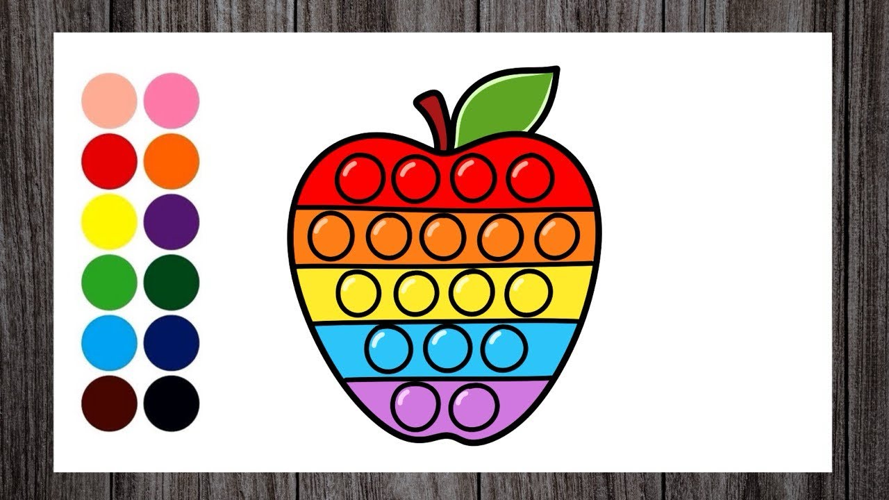 How to Draw Pop It Apple | Pop It Apple Drawing | Pop It Drawing - YouTube
