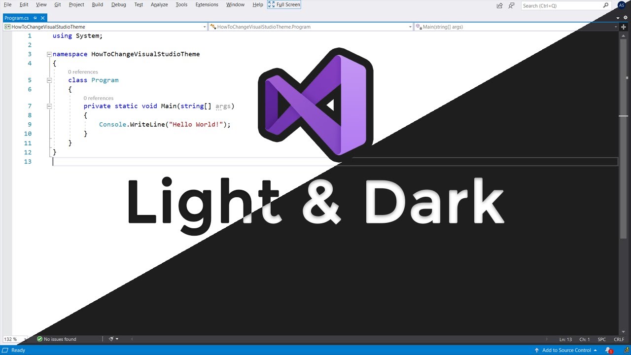 Visual Studio Tip #3 - How to Change Your Theme #Shorts - YouTube