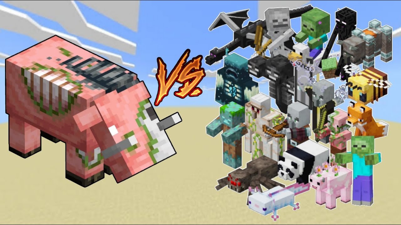 ZOGLIN vs ALL MOBS minecraft - YouTube