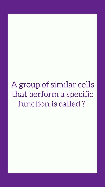 MCQS shorts quiz | A group of similar cells that perform a specific function is called ? - YouTube