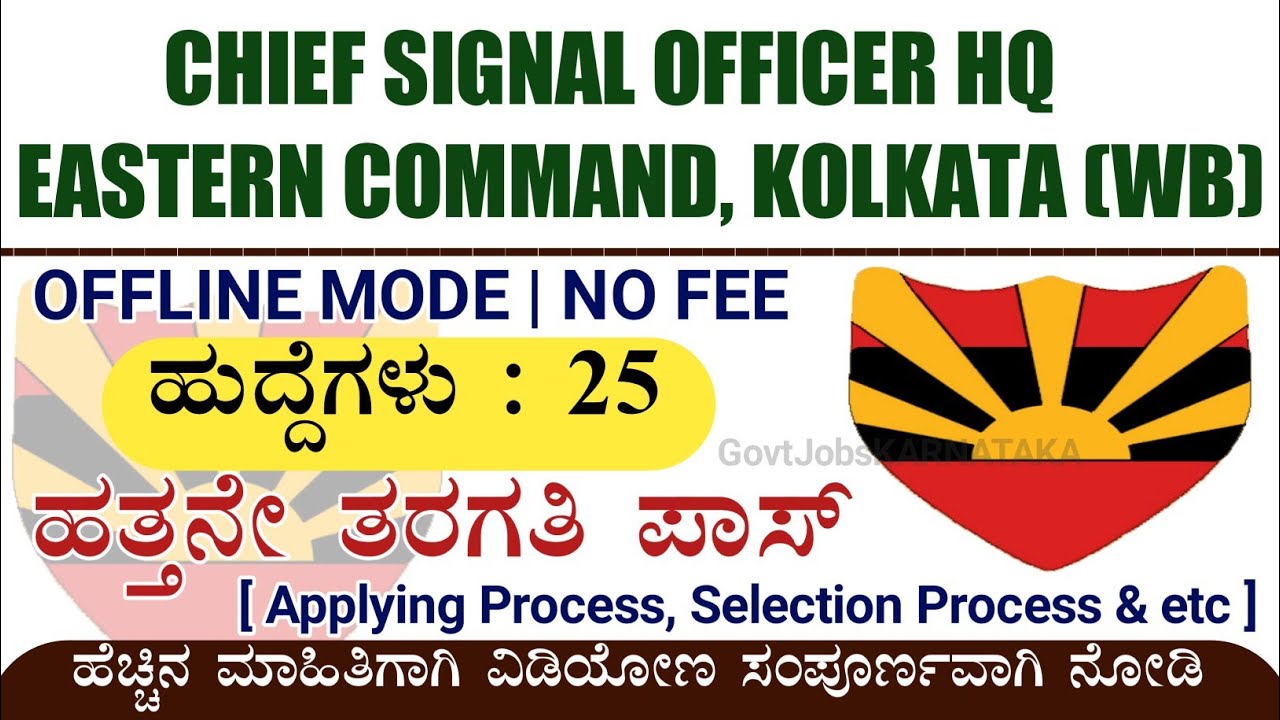 Chief Signal Officer HQ Eastern Command Recruitment 2023 | HQ Eastern ...
