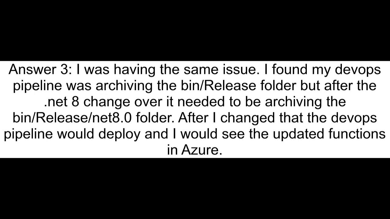Azure function not visible in azure portal after upgrading to net 8 Isolated process model - YouTube