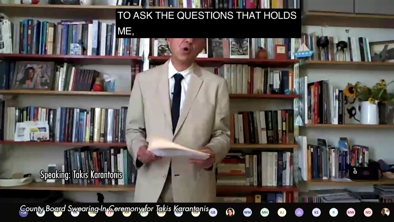 County Board Swearing-In Ceremony for Takis Karantonis - YouTube